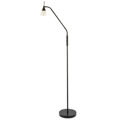 Happy Homewares Traditional Reading Floor Lamp In Matte Black With ...