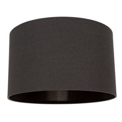 Happy Homewares Modern Designer Black Textured Linen Lamp Shade With ...