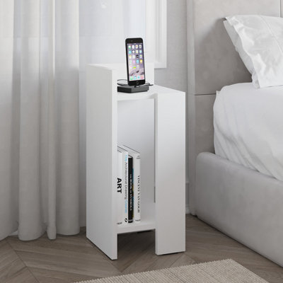Decortie Elos Modern Bedside Table Left Module Narrow White 25Cm by B&Q ...