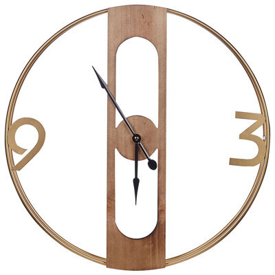 Beliani Wall Clock Mulhouse 50 Cm Brown by B&Q | ufurnish.com