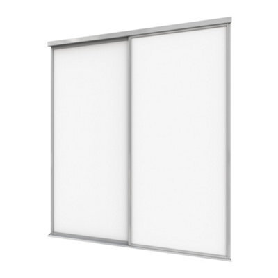A-Class Sliding Doors Set Of 2 Matt White Sliding Wardrobe Door Kit In ...