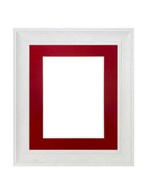 Frames By Post Scandi Limed White Frame With Red Mount For Image Size ...