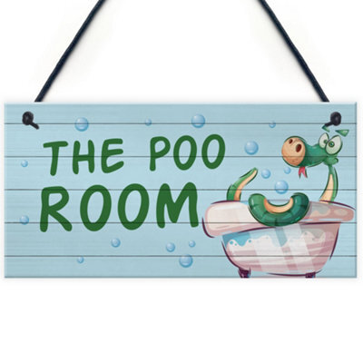 Red Ocean Funny Toilet Sign The Poo Room Rude Bathroom Sign Nautical ...