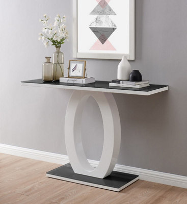 Furniturebox Giovani Rectangular White High Gloss Console Table With ...