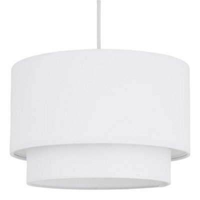 First Choice Lighting White 2 Tier Ceiling Light Shade by B&Q ...