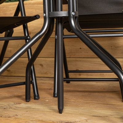 Samuel Alexander Outdoor 4 Seater Round Glass Top Table And Chairs ...