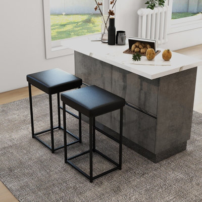 Costway Set Of 2 Bar Stools Dining Counter Height Chair Modern ...