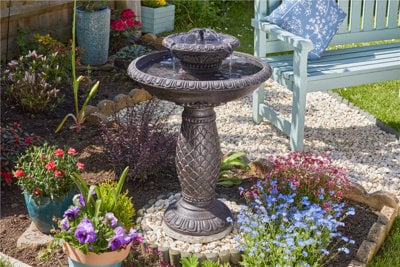 Smart Garden Solar Versailles 2 Tier Garden Water Feature Fountain Bird ...