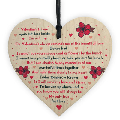 Red Ocean Valentines Day Gift Memorial Plaque For Husband Wife Wooden ...