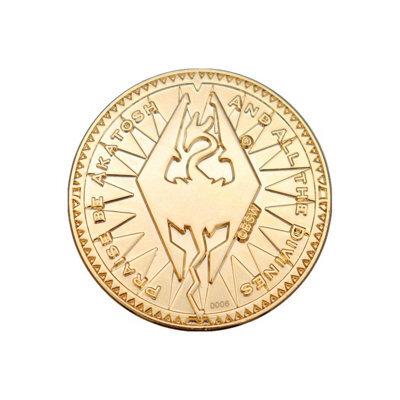 The Elder Scrolls V: Skyrim 24K Replica Septim Collectible Coin by B&Q ...