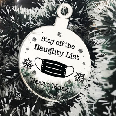 Red Ocean Funny Christmas Tree Decoration Wear A Mask Lockdown Gift by ...