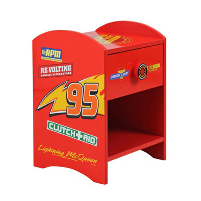 Disney Cars Lightning Mcqueen Bedside Table: Sturdy Engineered Wood ...