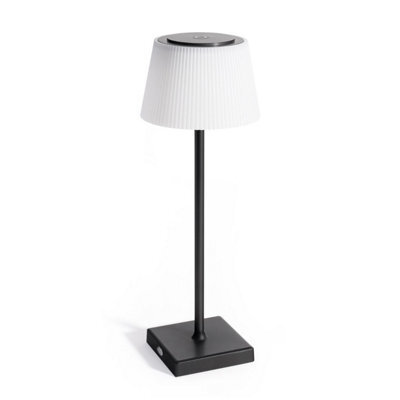 Auraglow Rechargeable Led Table Lamp - Capri - Black/white by B&Q ...