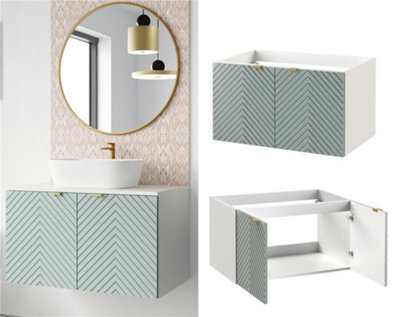 Impact Furniture Bathroom Vanity Unit 800mm Wall Cabinet Floating ...