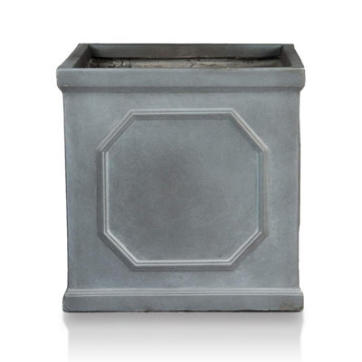 Idealist™ 30Cm Square Planter, Grey Reinforced Stone Garden Planter, Faux Lead Chelsea Flower ...