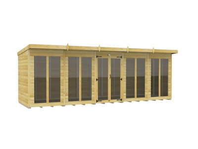 Diy Sheds 20X6 Pent Summer House Loglap (Full Height Window) by B&Q ...