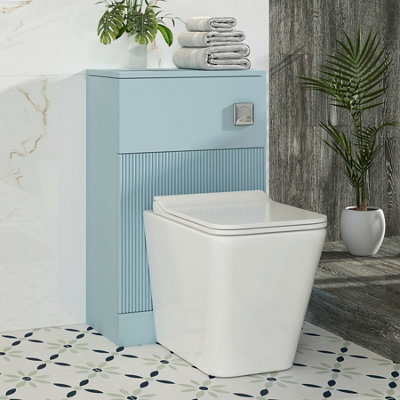 Royal Bathrooms Evora 500mm Matt Sky Blue Fluted Btw Wc Unit With Elena ...