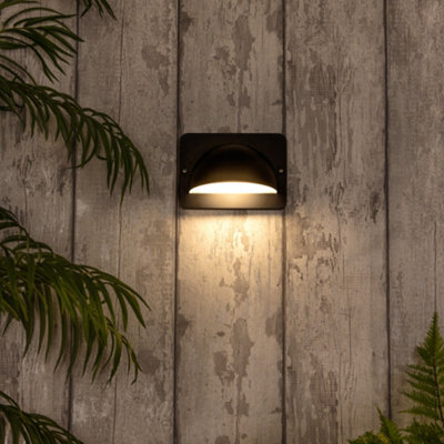 Litecraft Jacinta Black Outdoor Led Wall Light by B&Q | ufurnish.com