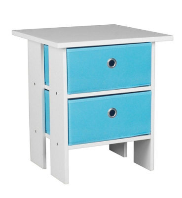 Urbn-Living Urbnliving Height 45Cm 2 Tier 2 Drawer White And Light Blue ...