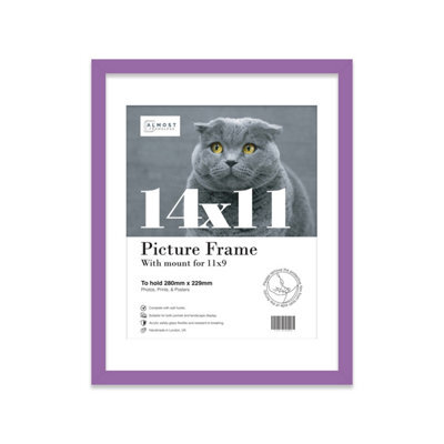 "14X11"" Purple Frame With Mount For 11X9"" Pictures 20mm Slim Edge ...