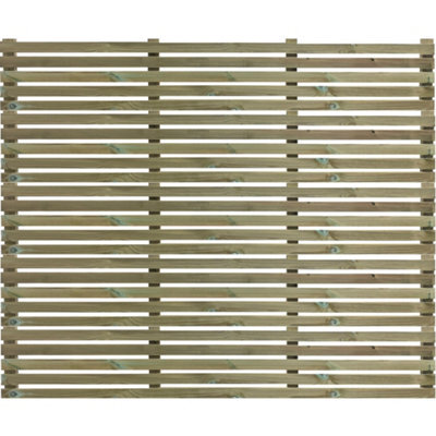 Ruby UK Ruby Treated Pse Horizontal Slatted Panel Wooden Timber Privacy ...