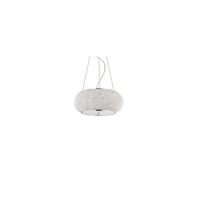 Ideal Lux Pasha' 6 Light Ceiling Pendant Chrome With Crystals, E14 by B ...