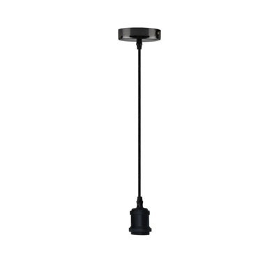 2M Round Cable E27 Black Pendant Light Holder Modern Ceiling Hanging ...