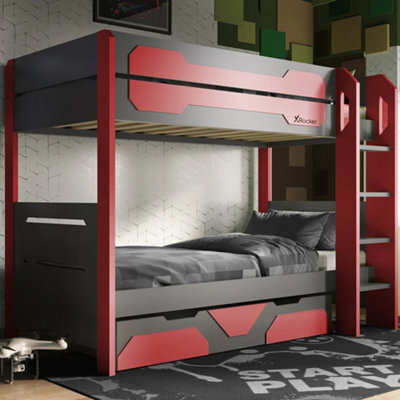 X Rocker X-Rocker Battalion Bunk Bed Gaming Bed Wooden Single 3Ft Space ...