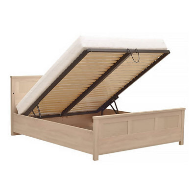 Arte Cremona Ottoman Bed With Led Lights In Oak Sonoma & Cappuccino ...