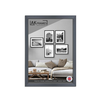 "AK Frames 15X10"" Classic Dark Grey Modern Picture Frame - Poster ...