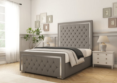 Comfort Beds Sofia Gold Pewter Dumfries Bed Frame by B&Q | ufurnish.com