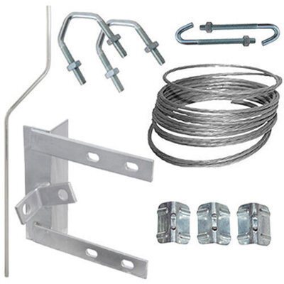 6 Inch Chimney Lashing Bracket & Cranked Pole Mast Kit Tv Aerial Roof ...