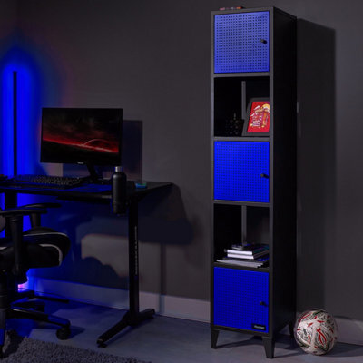 X Rocker Mesh-Tek Tall 5 Cube Storage Unit - Black / Blue by B&Q ...