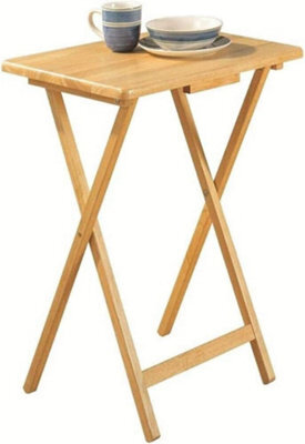 Aamen Wooden Folding Snack Table, Outdoor, Beech, Garden Table ...