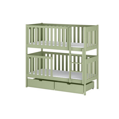 Arte Olive Wooden Bunk Bed David With Drawers W198Cm - Nature Inspired ...