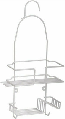 2 Tier Shower Caddy With Hanging Hook And Two Extra Hooks Hanging ...