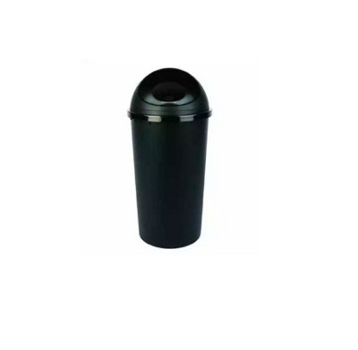 Black Plastic Bullet Bin 50 Litre Rubbish Waste Bins Kitchen Dustbin ...