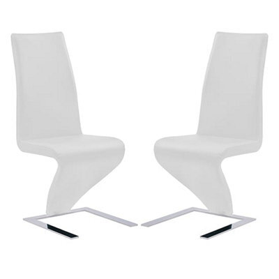 Furniture in Fashion Demi Z White Faux Leather Dining Chairs With ...