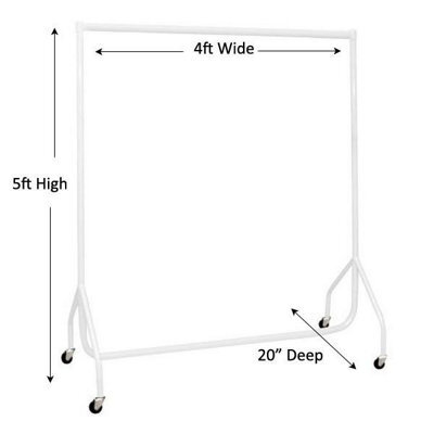 Heavy Duty 4Ft White Clothes Rails, Garment Hanging Racks by B&Q ...