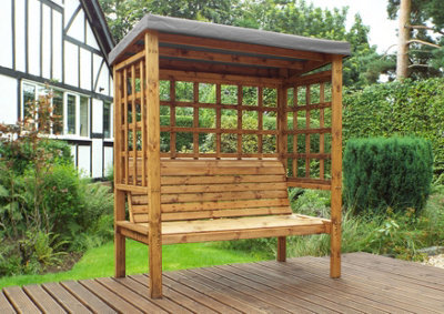 Charles Taylor Bramham Three Seater Arbour Grey by B&Q | ufurnish.com
