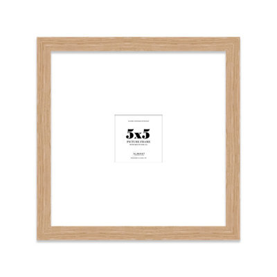 "5X5"" Oak Picture Frame - 5X5"" Square Frame With 1X1"" Mount For 5X5 ...