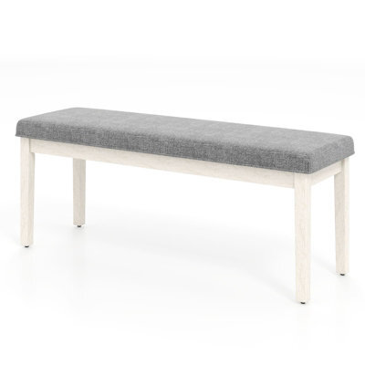 Costway Upholstered Dining Bench Modern Linen Padded Shoe Bench-Dark ...