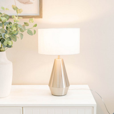 Valuelights Jax Silver Metal Touch Dimmer Table Lamp Base by B&Q ...