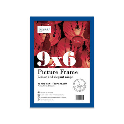 9X6 Blue Picture Frame (22.9 X 15.2Cm) Poster, Photo, Artwork, Gallery ...