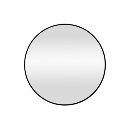 Andrew Gerard Mirrors Altham 60Cm Black Metal Industrial Round Wall ...