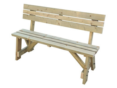 Arbor Garden Solutions Victoria Garden Fence Bench With Back-Rest (2Ft ...