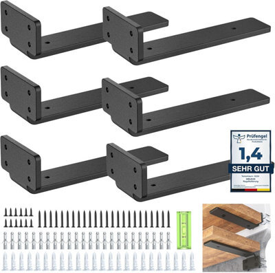 6 Pack Floating Shelf Brackets 8 Inch, Heavy Duty Metal L Brackets For ...