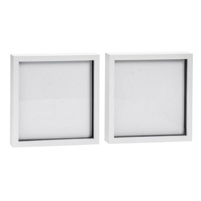 "Nicola Spring 3D Box Photo Frames - 20 X 20"" - White - Pack Of 2" by ...