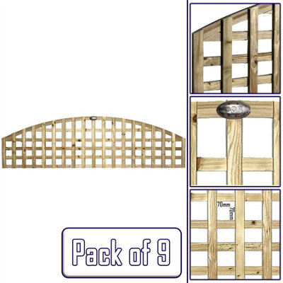 Premier Garden Supplies 9X Width: 6Ft X Height: 1Ft Arch Top Square ...