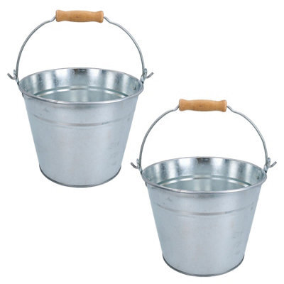 AB Tools 5L Galvanised Steel Metal Bucket Pail Water Coal Greenhouse ...